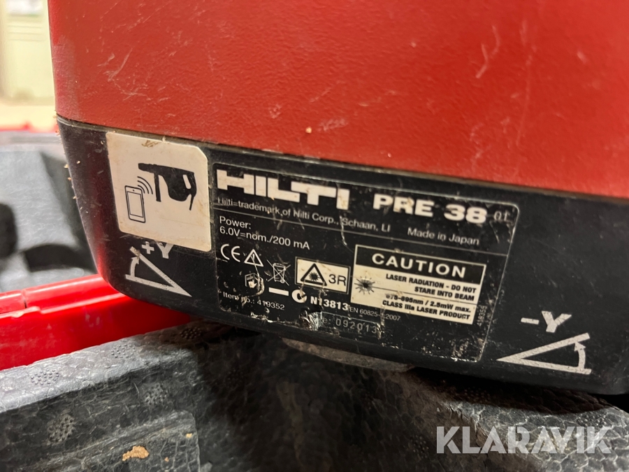 Tvåfallslaser Hilti PRE 38, Järfälla, Klaravik auktioner