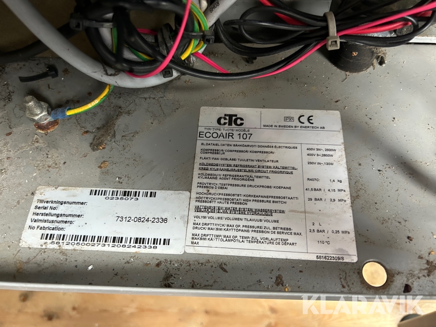 Värmepump luft/vatten CTC EcoEl 1550 & EcoAir 107, Halmstad,