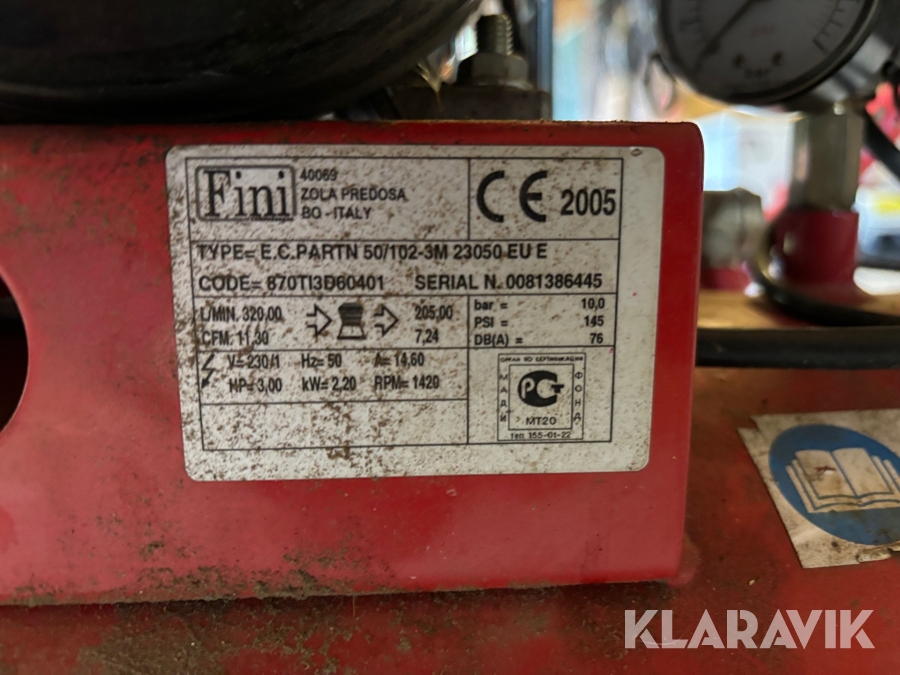 Kompressor Fini Compressors, Krokom, Klaravik auktioner