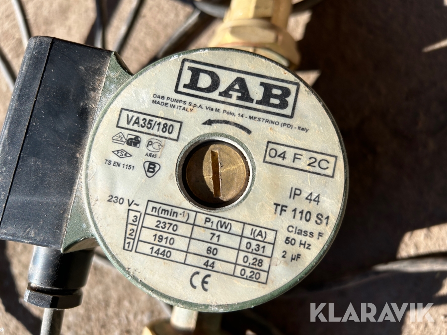 Cirkulationspump DAB VA35/180, Vara, Klaravik auktioner