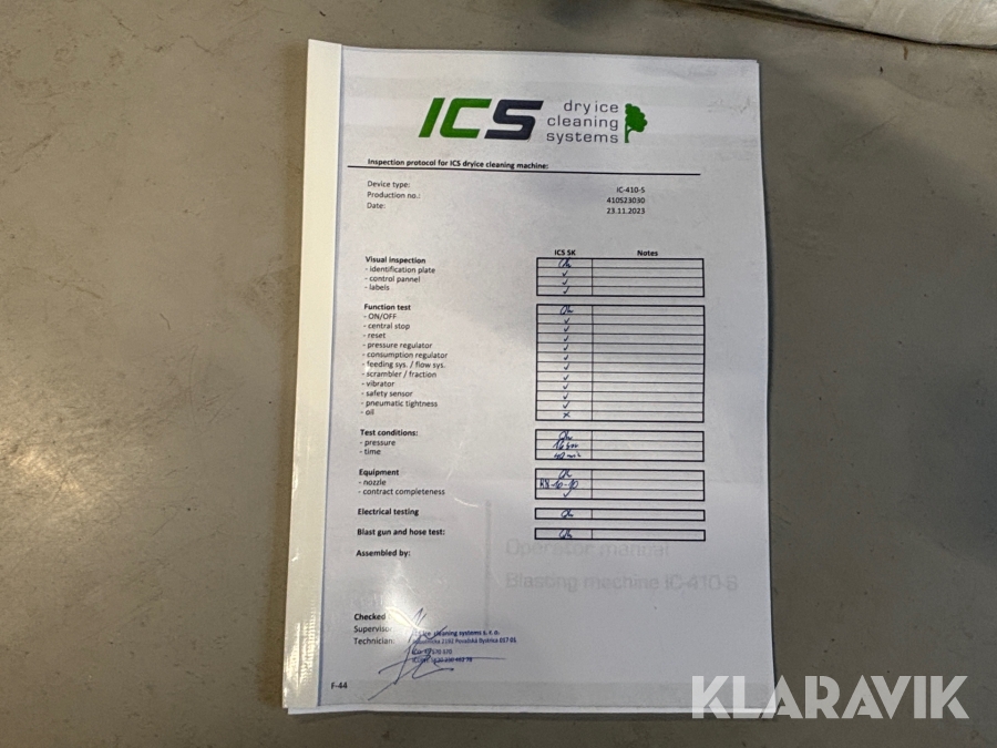 Isbläster ICS IC-410-S, Avesta, Klaravik auktioner