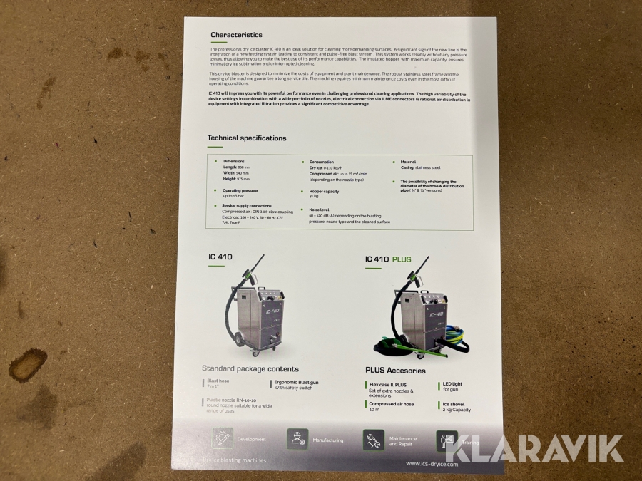Isbläster ICS IC-410-S, Avesta, Klaravik auktioner