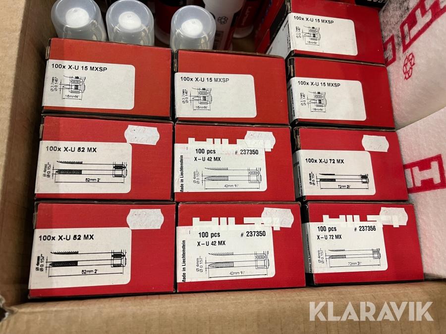 Diverse objekt till bultpistol Hilti, Östhammar, Klaravik au