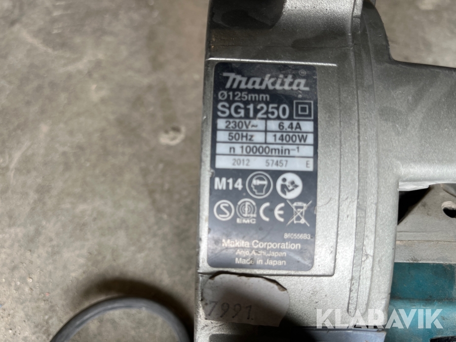 Betongspårfräs Makita SG1250, Stockholm, Klaravik auktioner