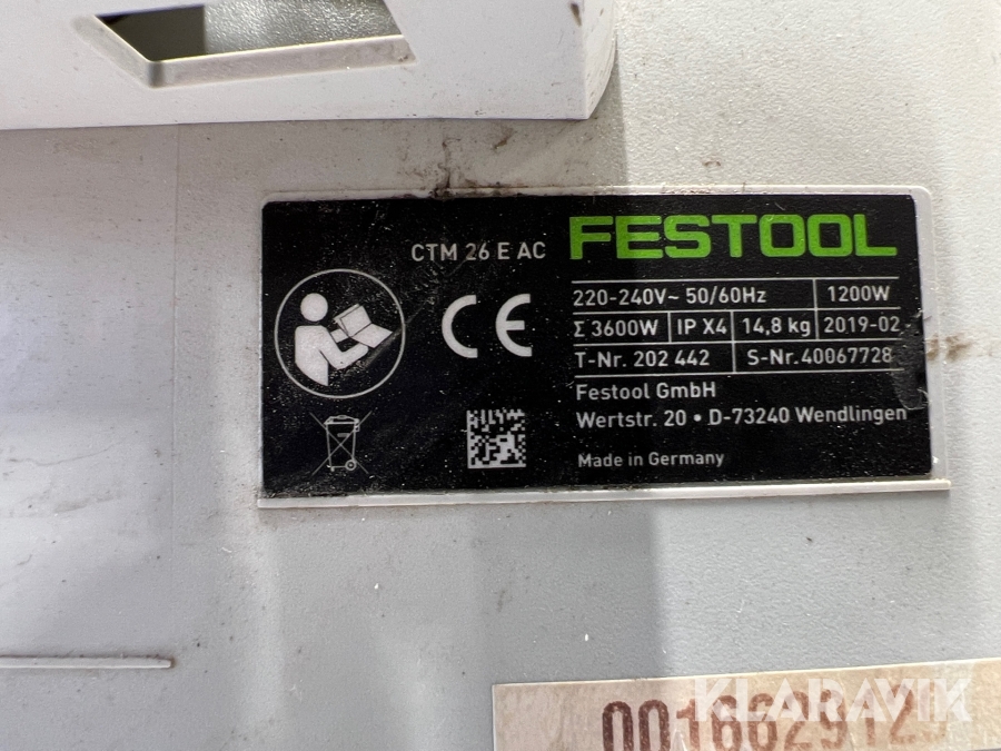 Dammsugare Festool Ctm 26E ac, Svalöv, Klaravik auktioner