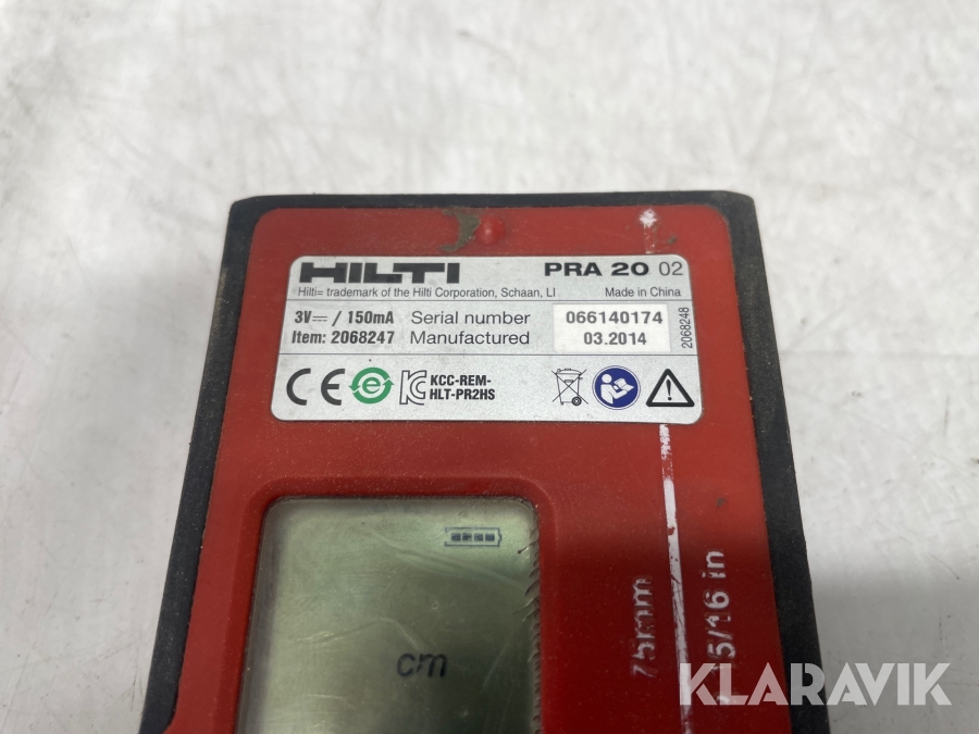 Planlaser & lasermottagare Hilti PR 2-HS, PRA20, Svalöv, Kla