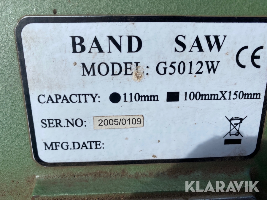 Metallsåg Meec Tool G5012W, Båstad, Klaravik auktioner