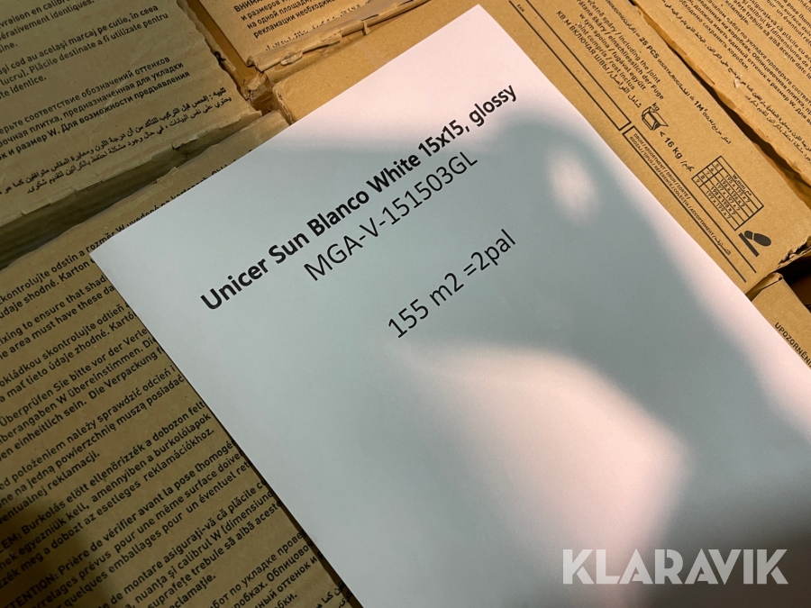 Kakel Unicer Sun Blanco White, Årjäng, Klaravik auktioner