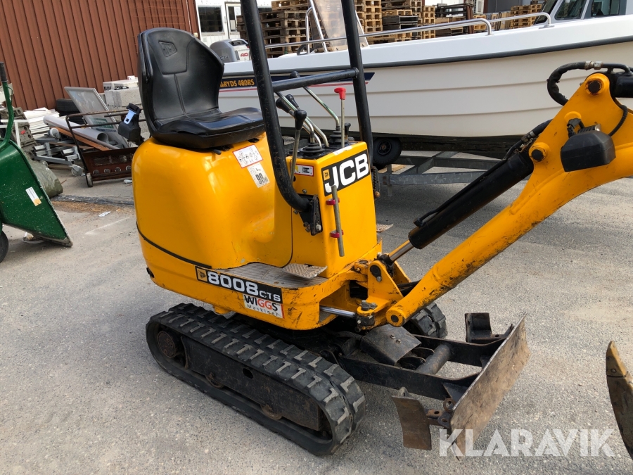 Grävmaskin JCB 8008 CTS 3 skopor tjälkrok
