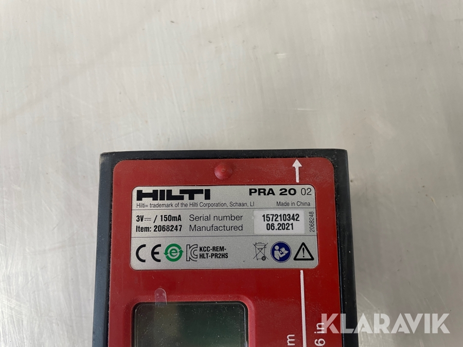 Planlaser & mottagare Hilti PR2-HS, PRA20, Svalöv, Klaravik