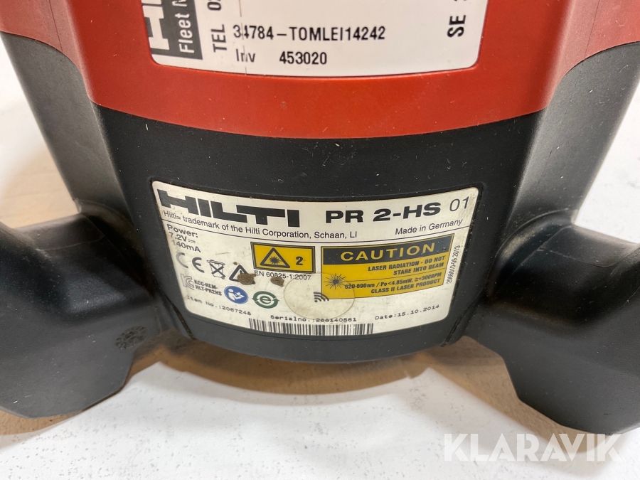 Planlaser och mottagare Hilti PR 2-HS / PRA 20, Jönköping, K