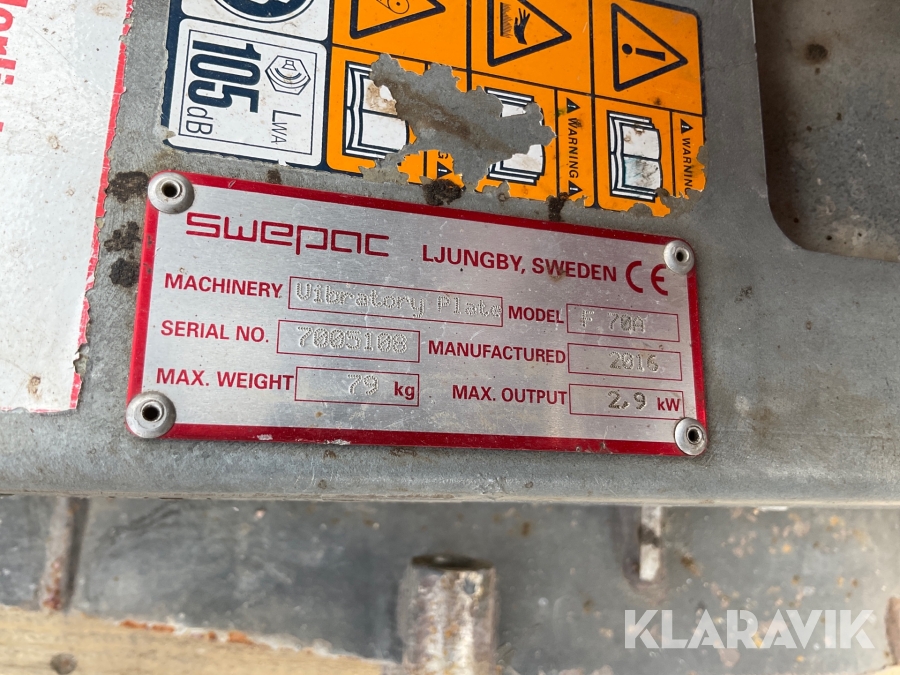 Markvibrator SWEPAC F70A, Jönköping, Klaravik auktioner