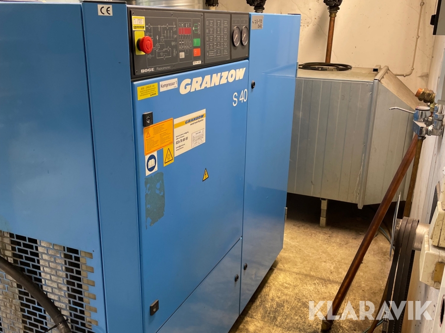 Skruvkompressor med tillbehör Granzow S 40, Stockholm, Klara