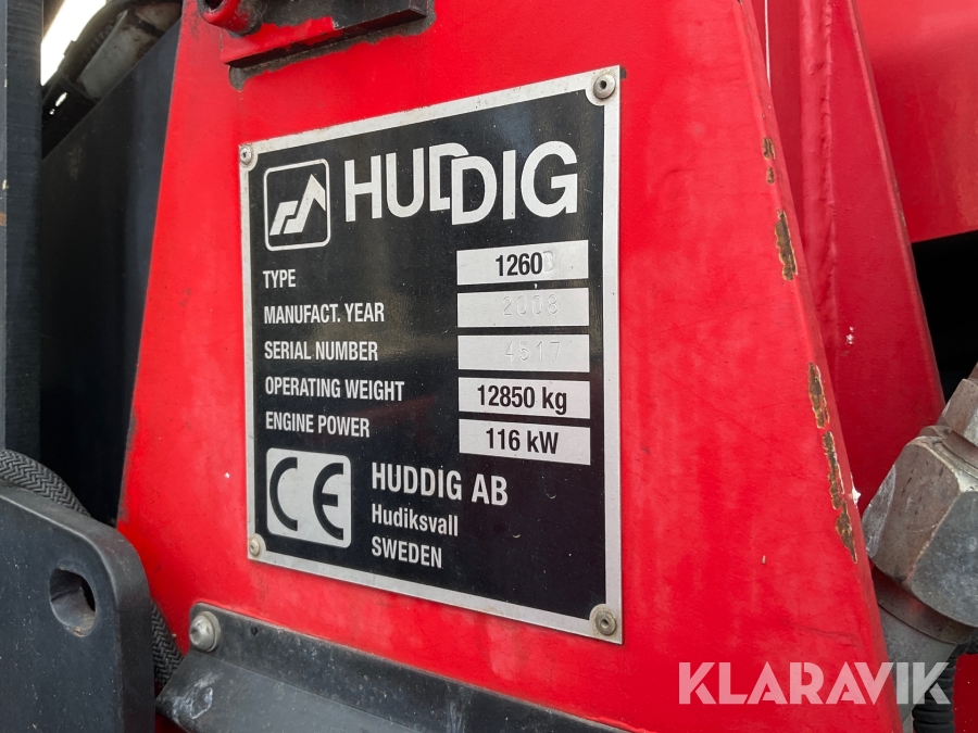 Grävlastare Huddig 1260B, Hudiksvall, Klaravik auktioner