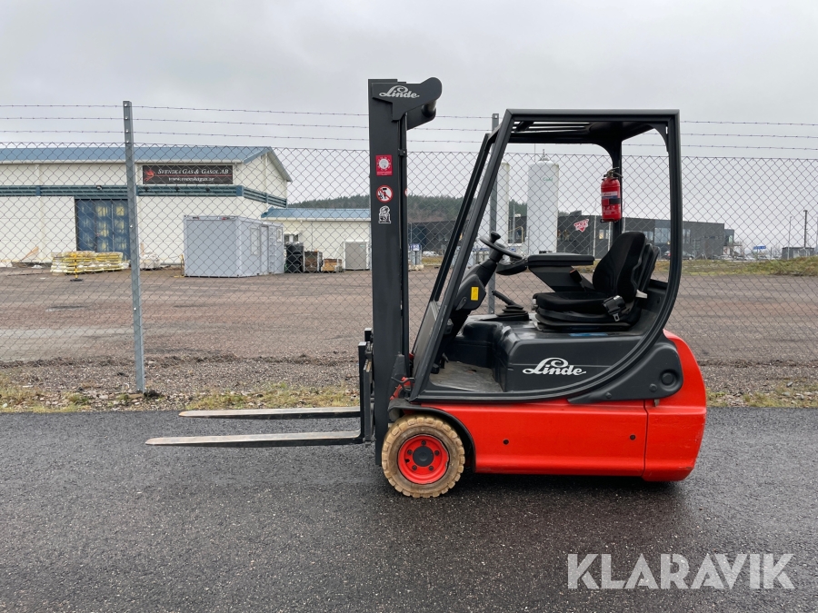 Motviktstruck Linde E16C-02, Kungsbacka, Klaravik auktioner