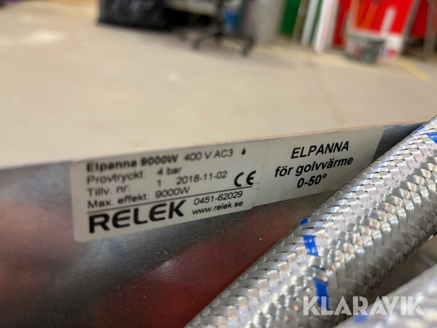 Elpanna för golvvärme Relek 9000 W, Huddinge, Klaravik aukti