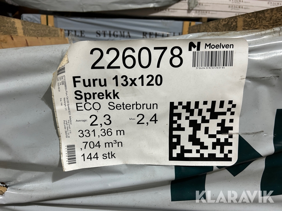 Panel inomhus Moelven Furu 13x120 / furu 13x145 / wood 13x1