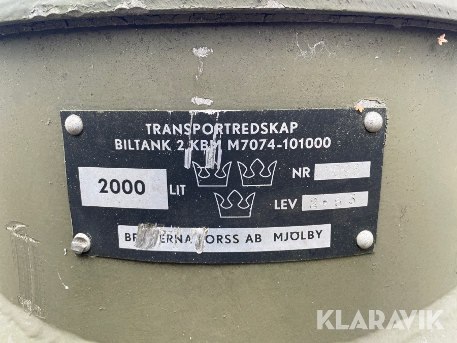 Dieseltank Bröderna forss AB 2000L, Oskarshamn, Klaravik auk