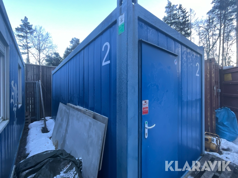 Byggbod / manskapsbod 20fot, Huddinge, Klaravik auktioner