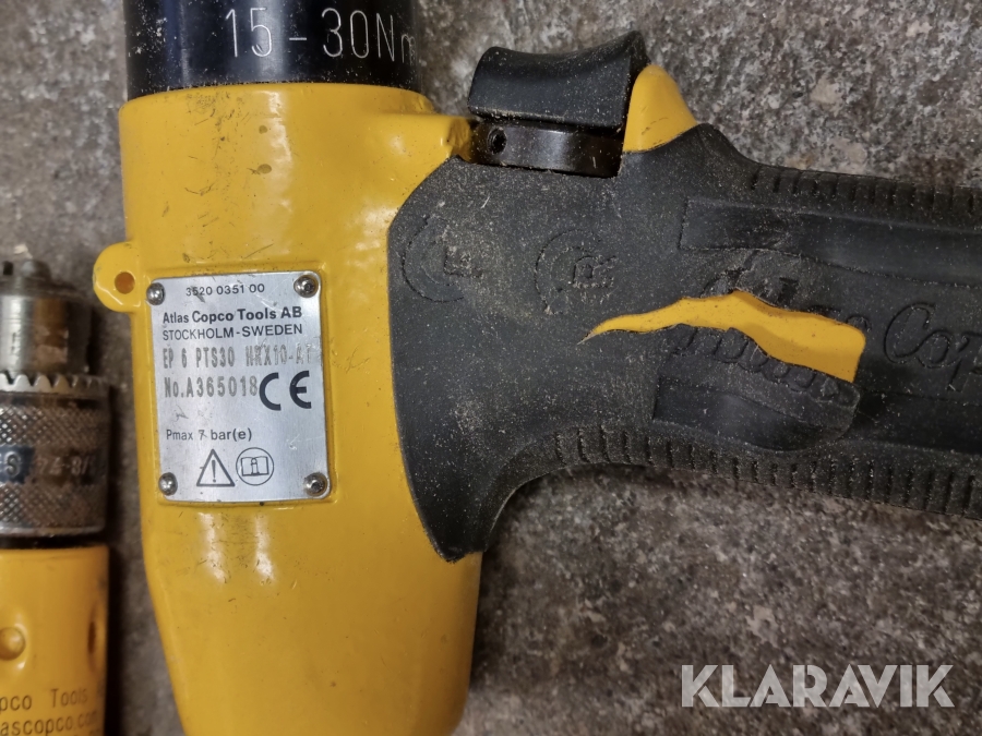 Slåmutterdragare + Borrmaskin Atlas Copco, Karlstad,