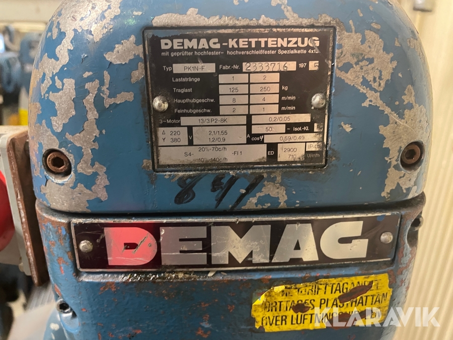 Telfer Demag PK5N-F, Trollhättan, Klaravik auktioner