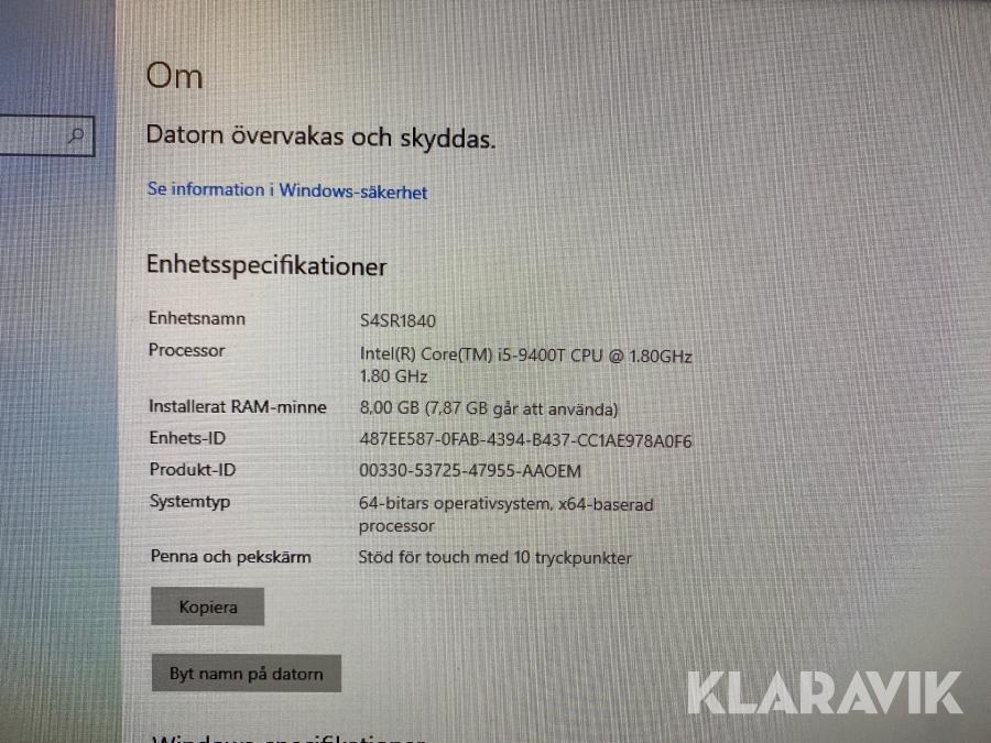 Dator och 24" touchskärm Dell & Lenovo, Karlstad, Klaravik a