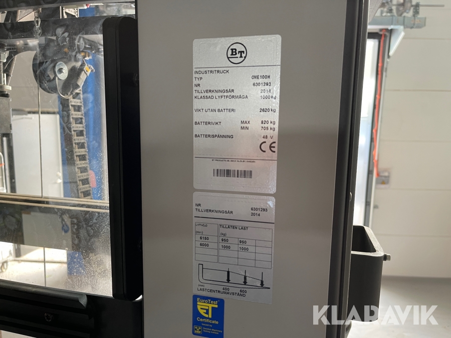 Plocktruck BT OME100H höglyftande
