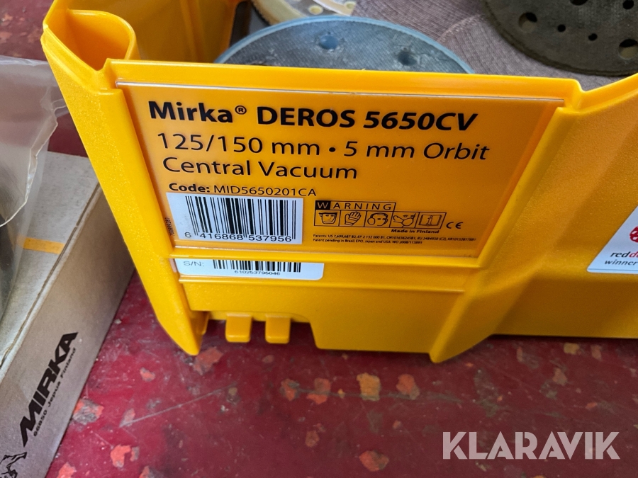 Slipmaskin Mirka Deros 5650CV, Umeå, Klaravik auktioner