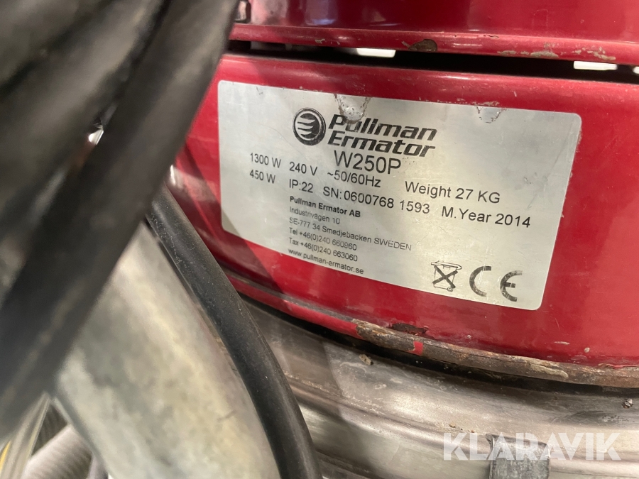 Våtsug Pullman Ermator W250P, Svalöv, K