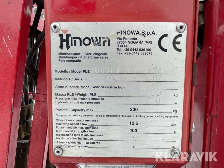 Banddriven skylift Hinowa Goldlift 14.70, Uppsala, Klaravik