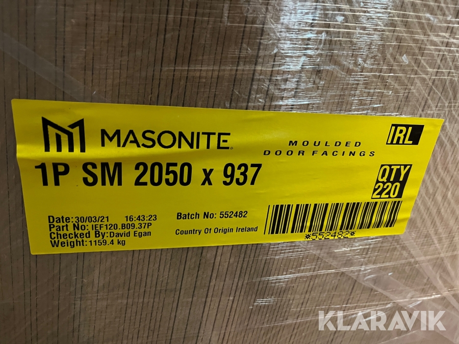 Formpressad masonit Masonite, Osby, Klaravik auktioner