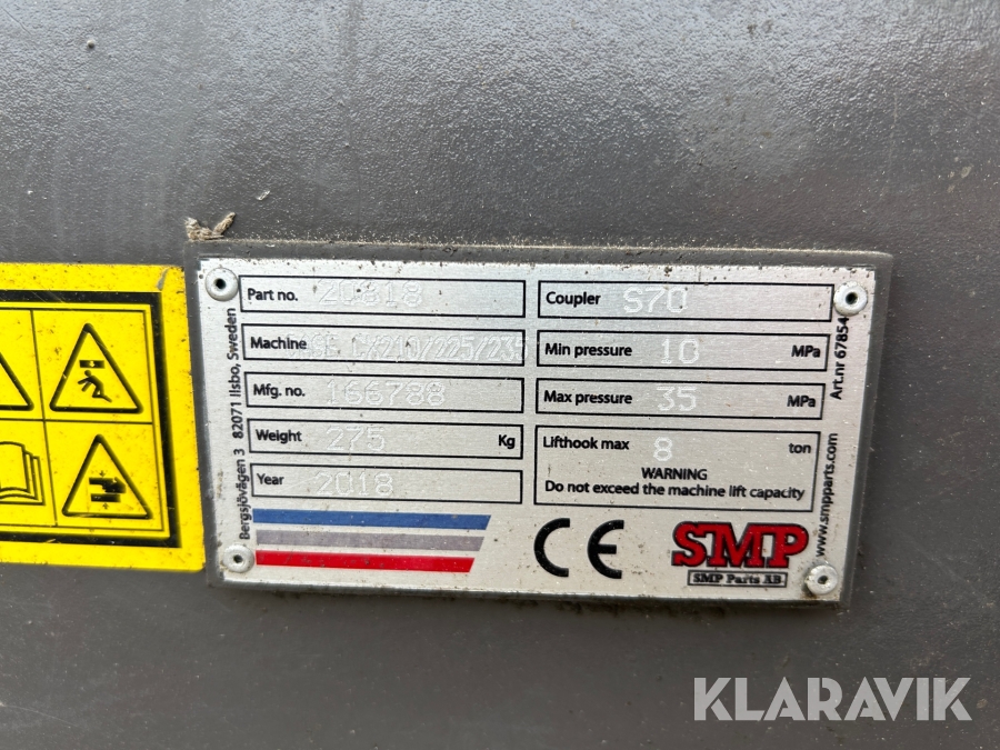 Fäste SMP Case CX210, 225, 235, Avesta, Klaravik auktioner