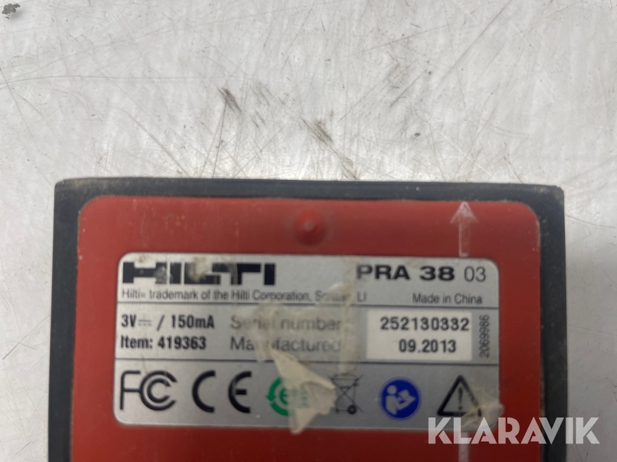 Lasermottagare Hilti PRA 38, Svalöv, Kl