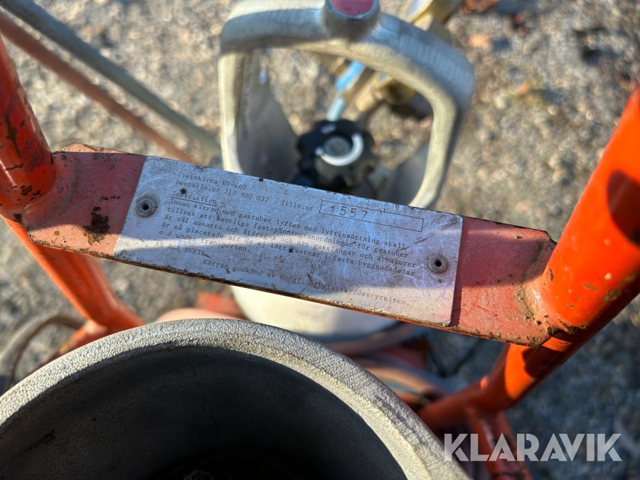 Gassvets med gasflaskor AGA, Lilla Edet, Klaravik auktioner