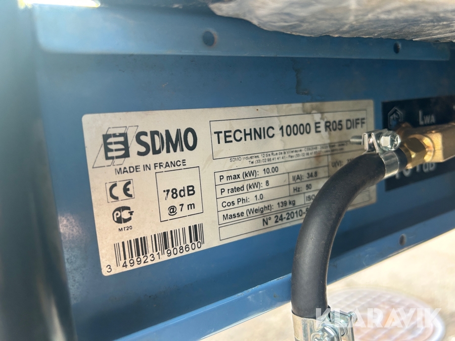 Elverk SDMO Technic 10000 E, Helsingborg, Klaravik auktioner