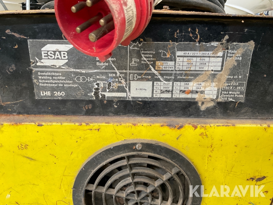 Svets ESAB LHE 260, Malmö, Klaravik auktioner
