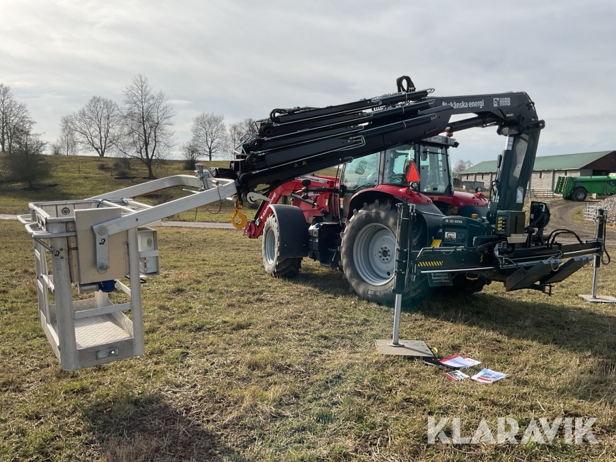 Bakmonterad kran Hiab 122 E-5 Hipro, Svedala, Klaravik aukti