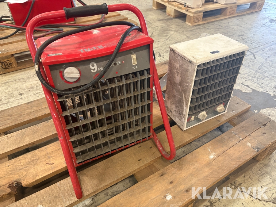 Värmefläktar 3kW och 9kW Frico C3 och P93, Tierp, Klaravik a