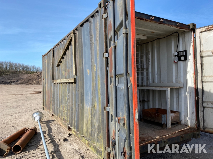 Container 20 fot med fikarum, Varberg, Klaravik auktioner