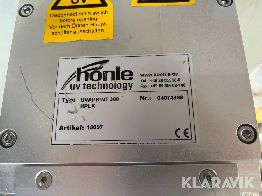 Industriell UV-lampa Hönle UV technology Uvaprint 300, Staff