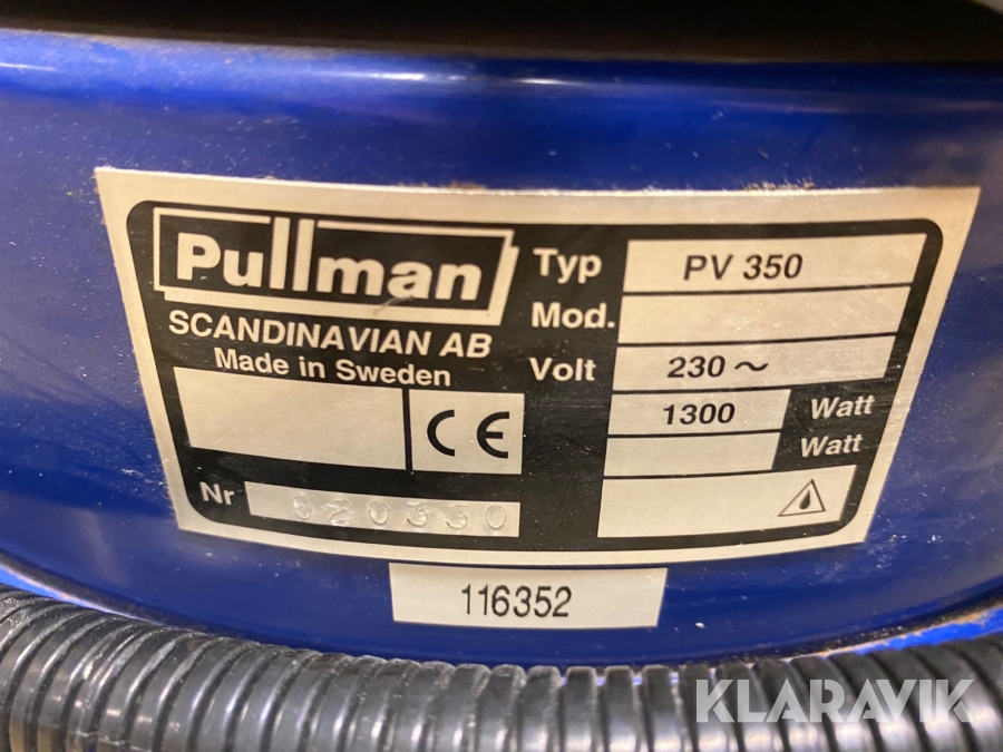 Klaravik Auktioner | Motordel till Granulatsug/Cyklondamsugare Pullman ...