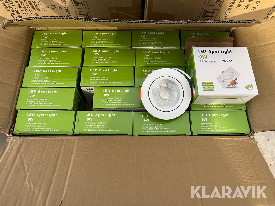 Spotlights LED 9W, Habo, Klaravik auktioner