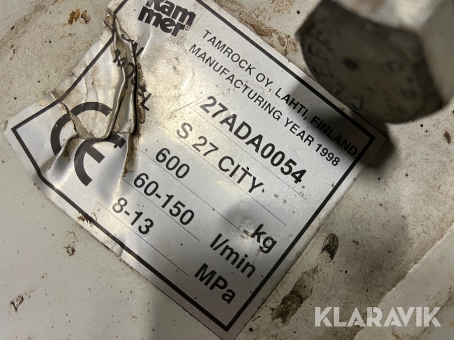 Hydraulhammare Rammer S 27 City, Kristianstad, Klaravik aukt