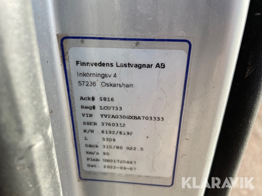 Lastbil Volvo FH, Oskarshamn, Klaravik auktioner