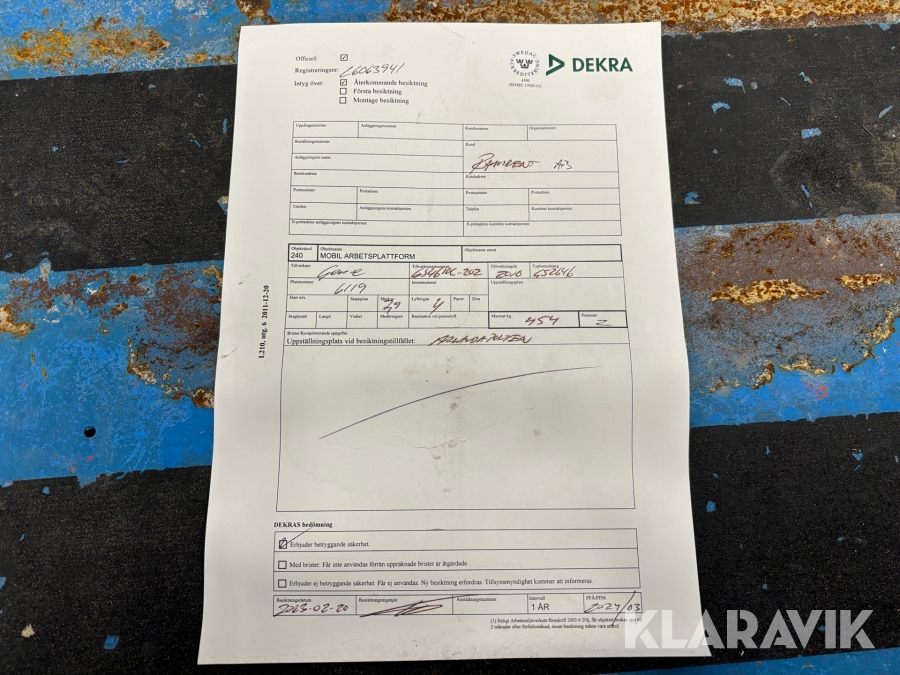 Saxlift Genie GS-2646, Järfälla, Klaravik auktioner