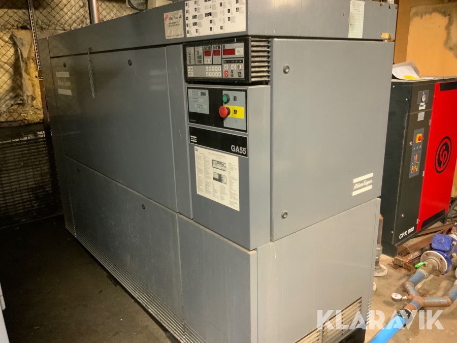 Kompressor Atlas Copco GA55, Karlskoga, Klaravik auktioner