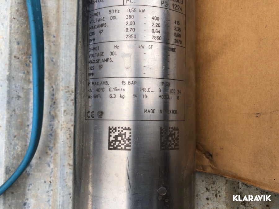 Klaravik Auktioner | Djupbrunnspump Grundfos MS402