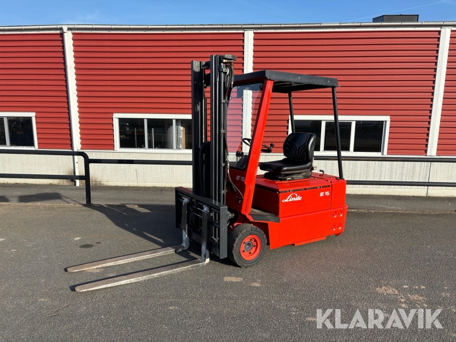 Motviktstruck Linde E16, Osby, Klaravik auktioner