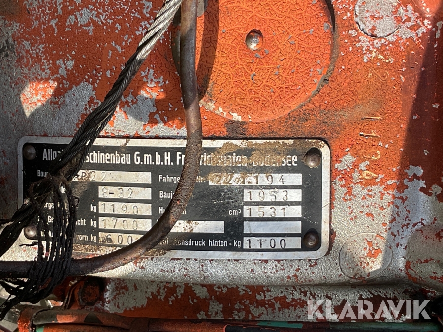 Veterantraktor Allgaier Porsche AP 22, Säffle, Klaravik aukt