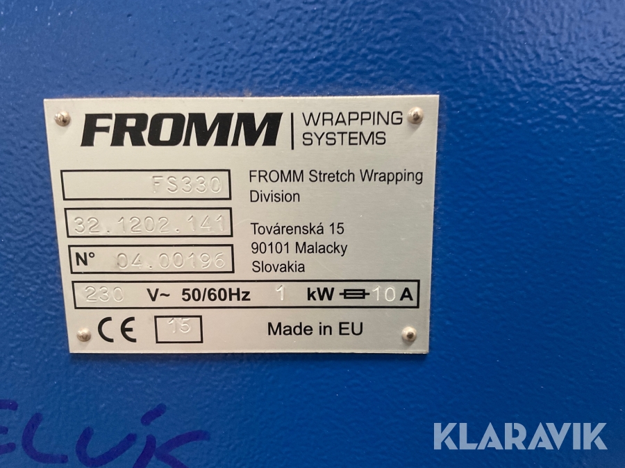 Sträckfilmsmaskin Fromm Fs330, Skellefteå, Klaravik auktione